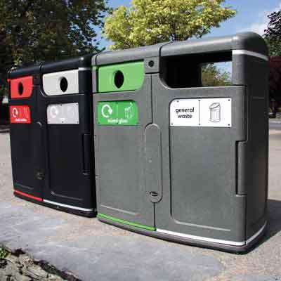 Gemini™ Can / Plastic Bottle Recycling Bin | Glasdon